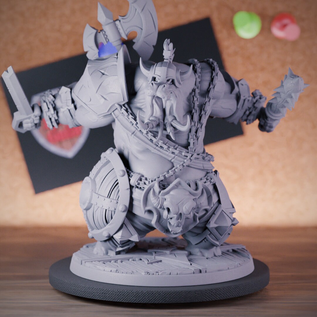 Giff Barbarian Brute Miniature Hippo Boss Dungeons and Dragons Mini RPG ...