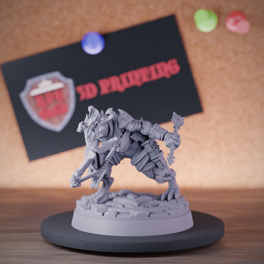 Female Dragonborn Hunter Miniature Ranger Dungeons and Dragons Mini RPG ...