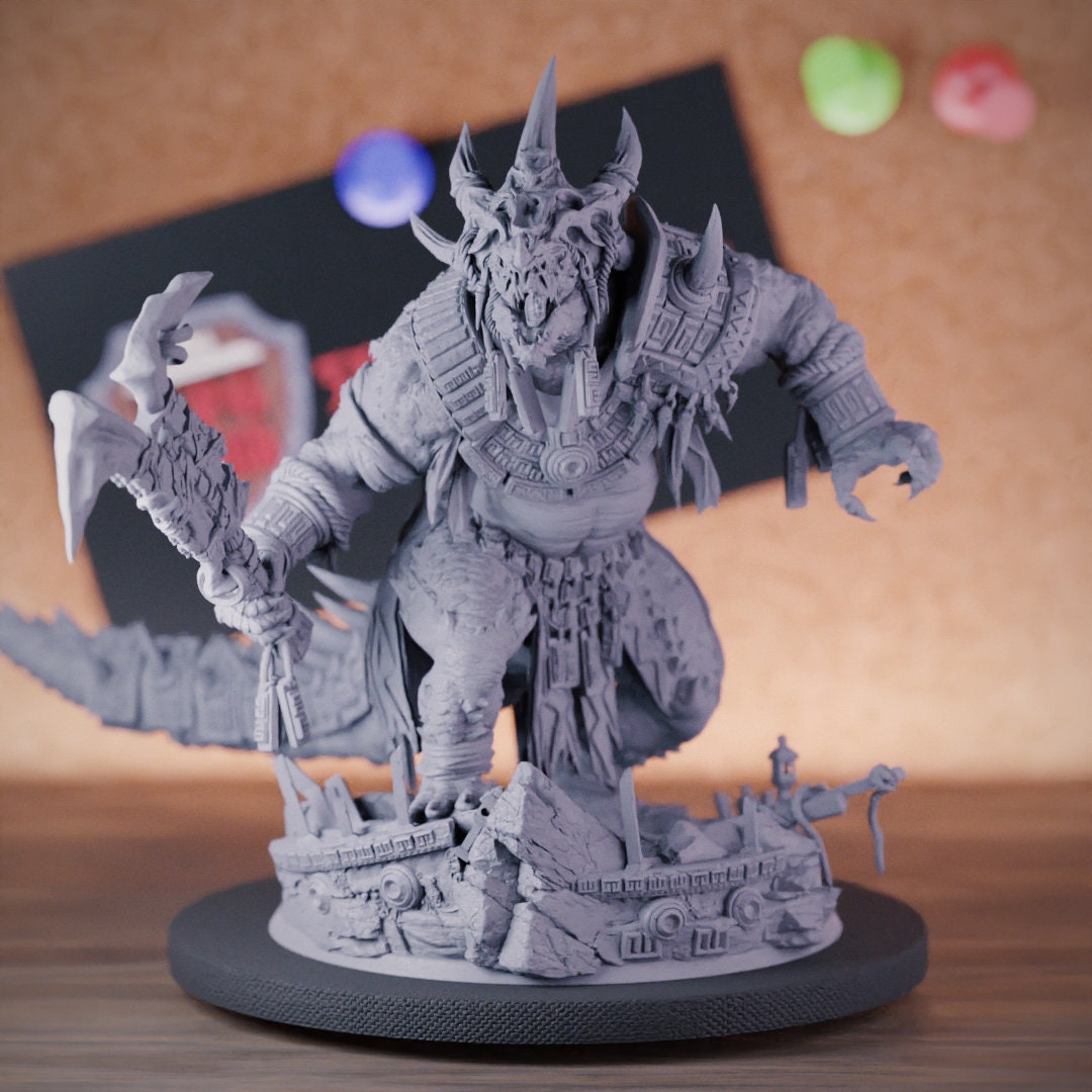 Godzilla Lizardmen Boss Miniature Giant Monster Dungeons and Dragons ...