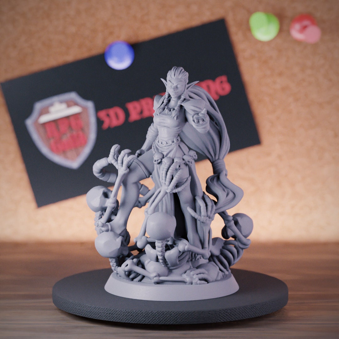 Female Necromancer Miniature Death Wizard Dungeons and Dragons Mini RPG ...