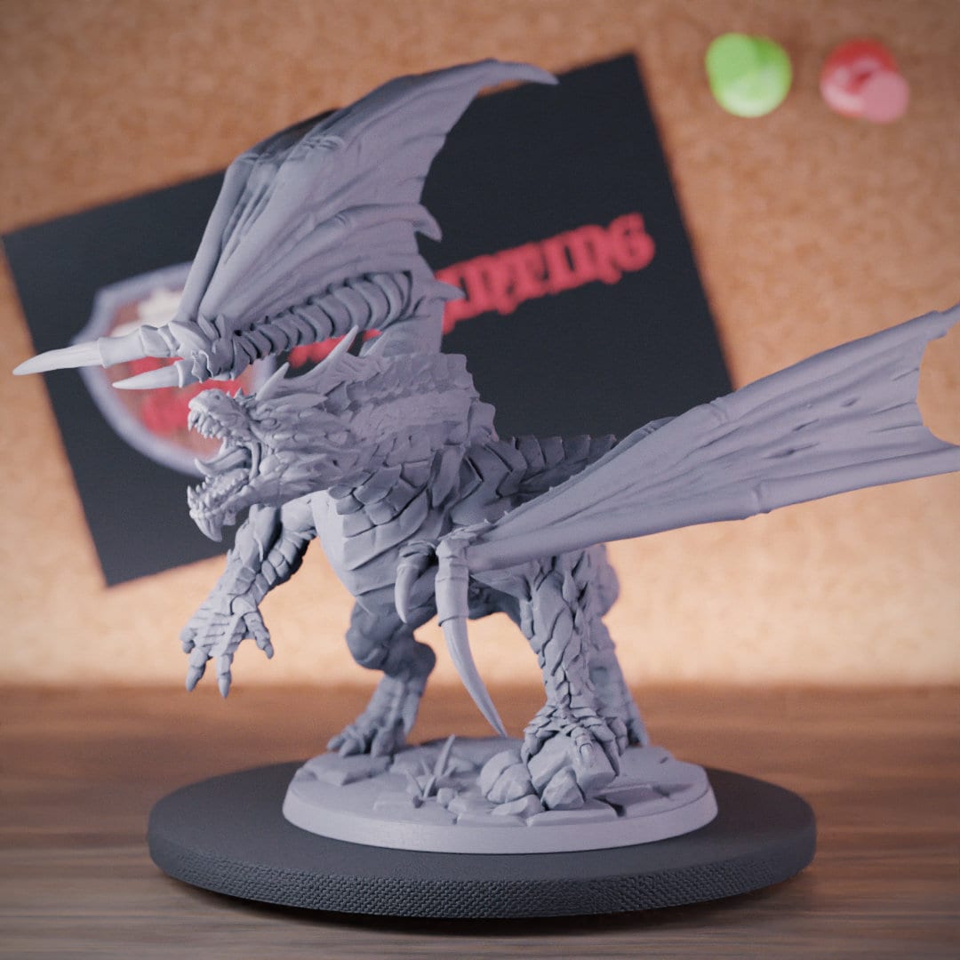 Red Dragon Miniature Drake Mini Dungeons and Dragons Mini RPG Tabletop ...