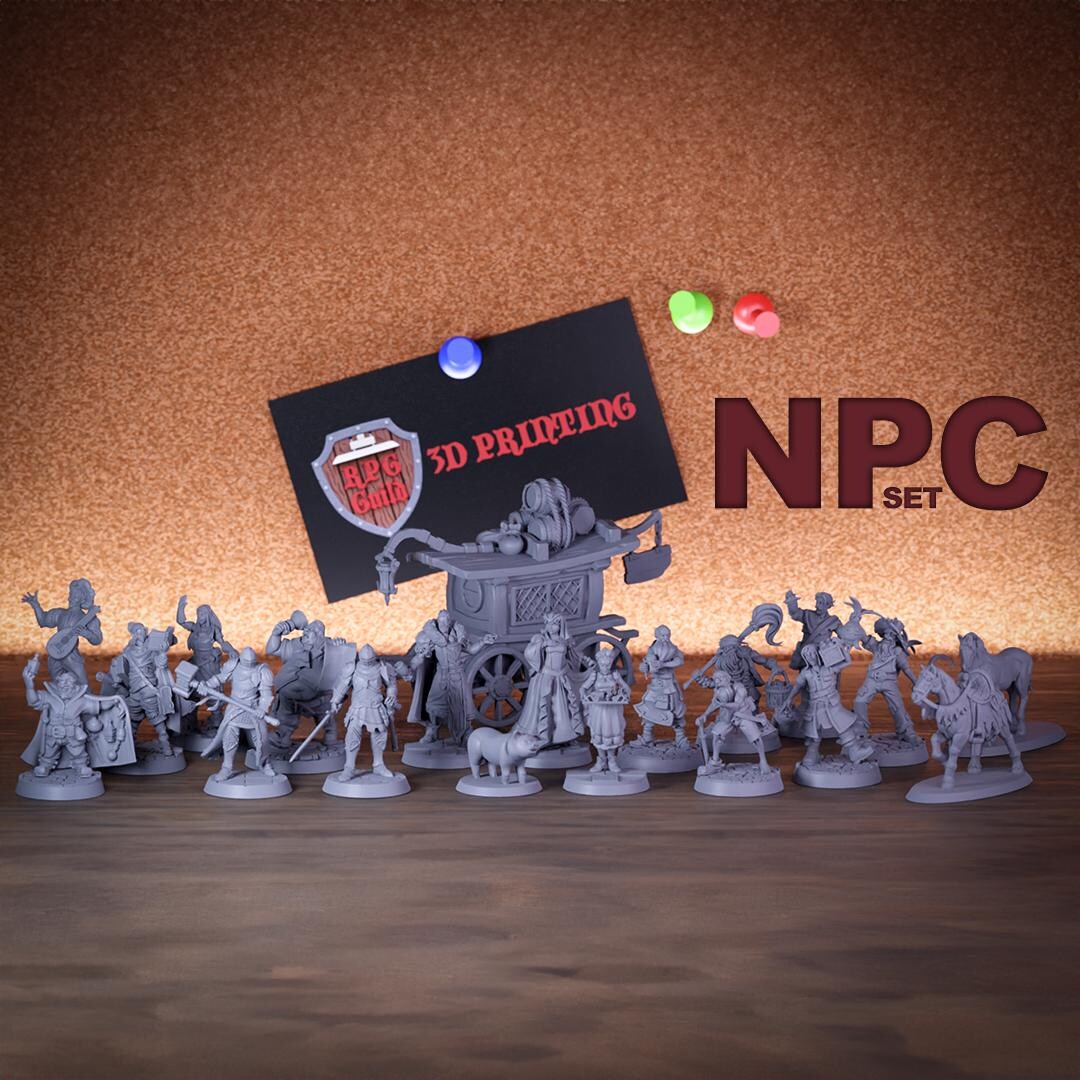 DND 5e NPC Starter Set Villagers | 20 Minis | D&D New Player Starter ...