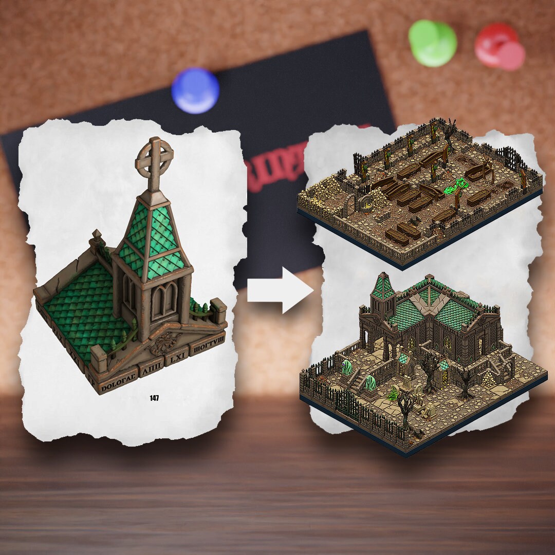 Modular Graveyard Terrain Tiles Cemetery Necropolis Blocks Crypt ...