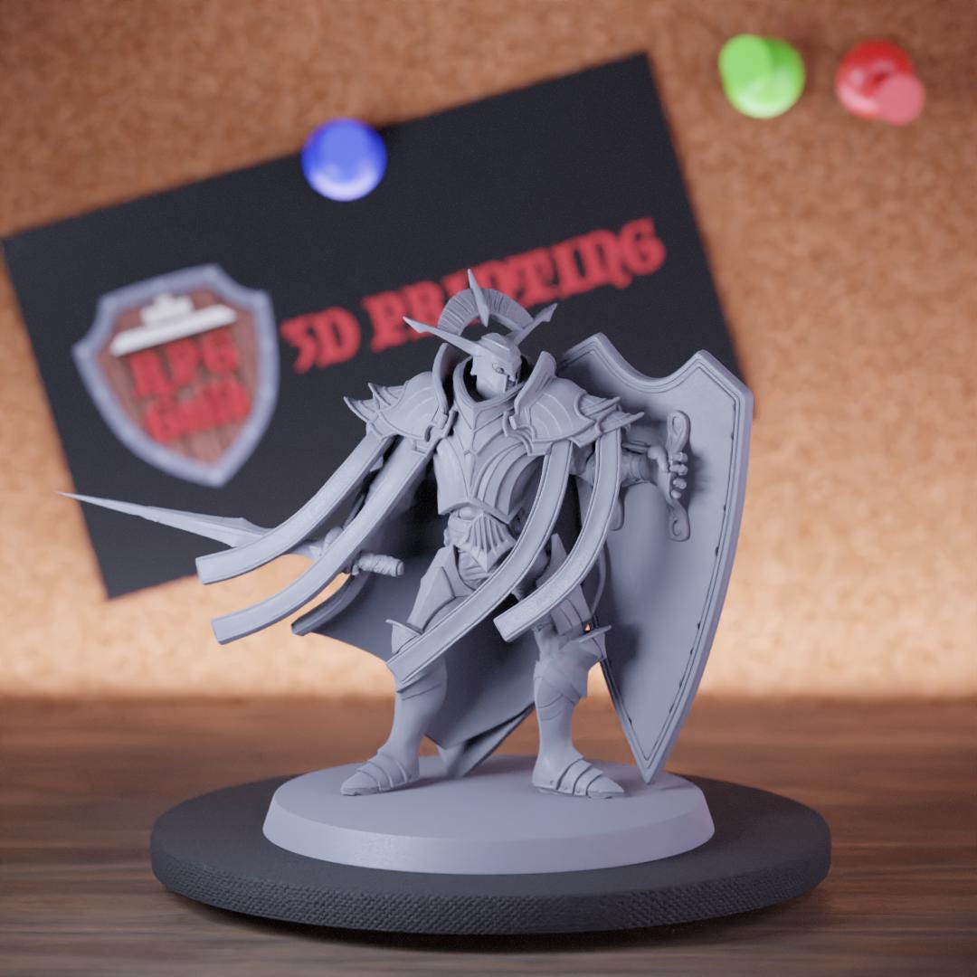 Battle Paladin Miniature Shield Defender Mini Dungeons and Dragons RPG ...