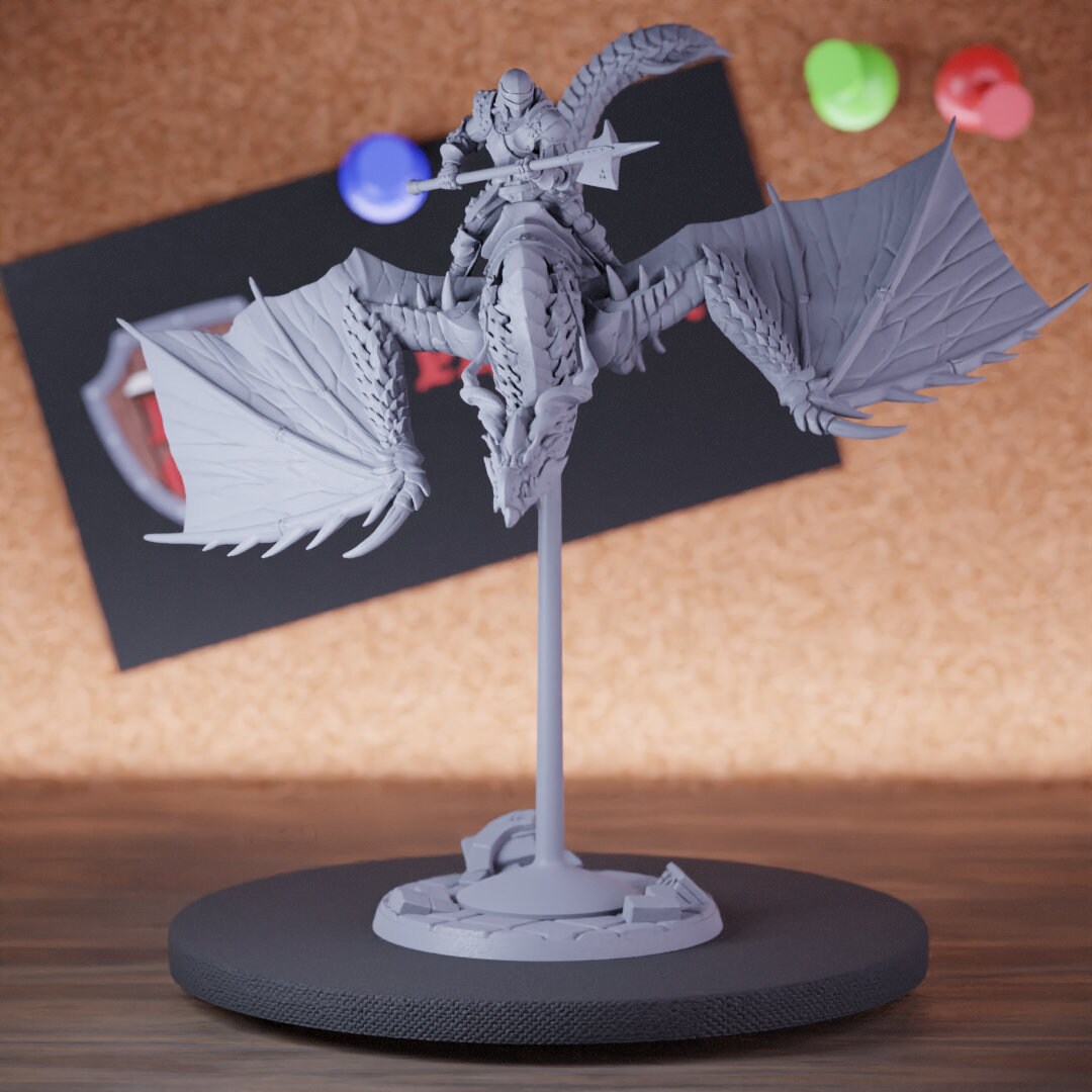 Wyvern Knight Rider Miniature Monster Boss Mini Dungeons and Dragons ...