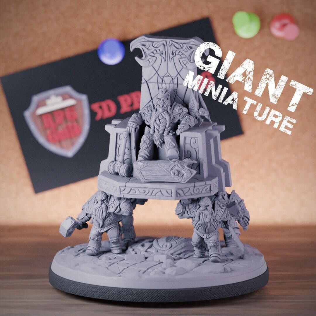 Dwarf King Throne Miniature Dwarf Boss Mini Dungeons and Dragons Mini ...