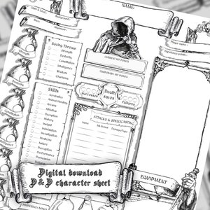 Dnd 5e Character Sheet Rogue Printable and Fillable PDF D&D 5e Rogue ...