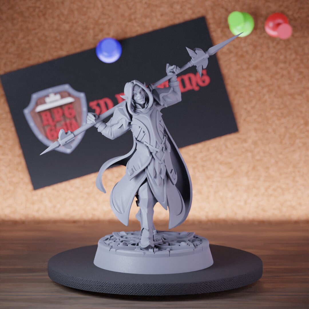 Elf Warrior Miniature Forest Ranger Mini Dungeons and Dragons RPG Tabletop Miniature Dnd ...