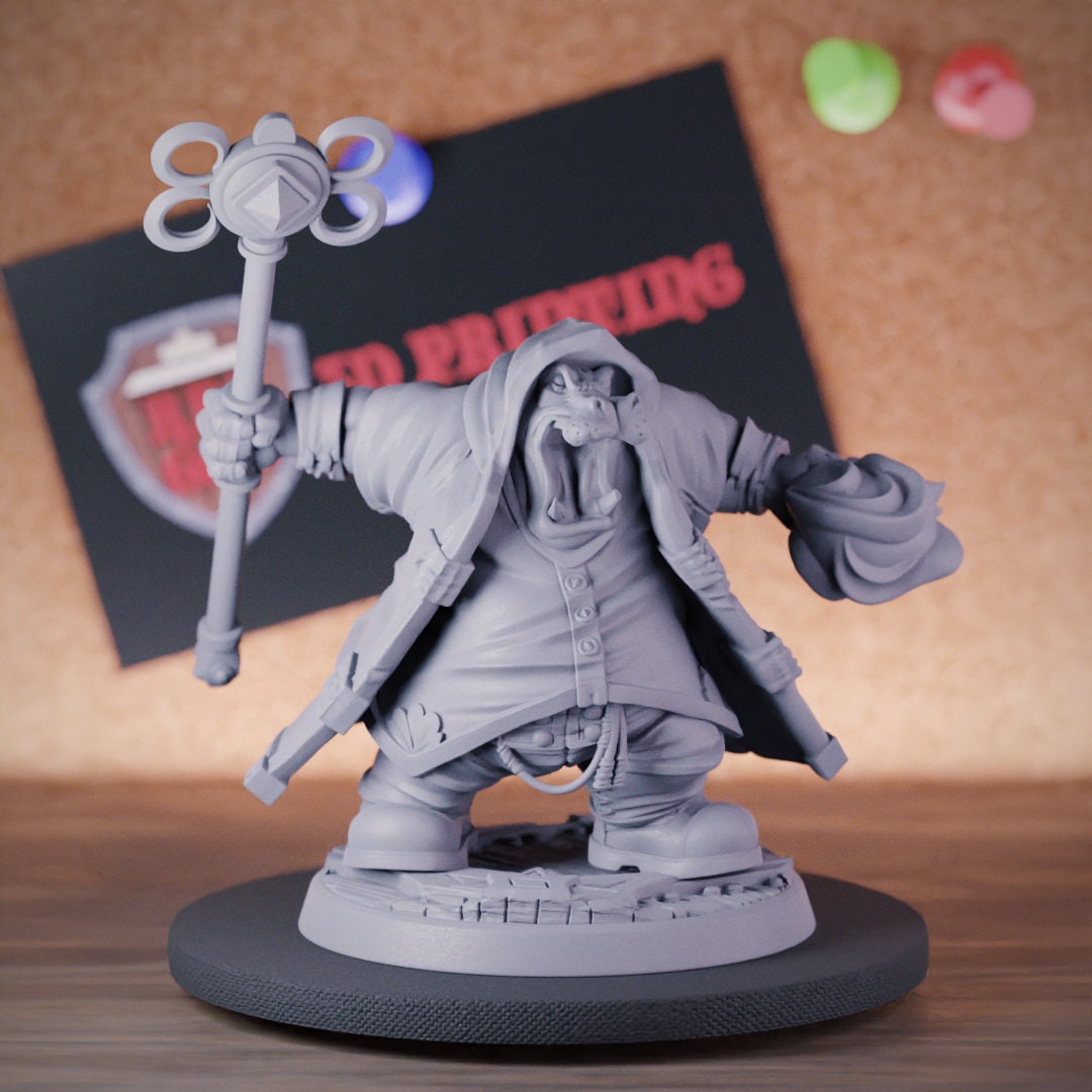 Giff Wizard Miniature Hippo Sorcerer Dungeons and Dragons Mini RPG ...