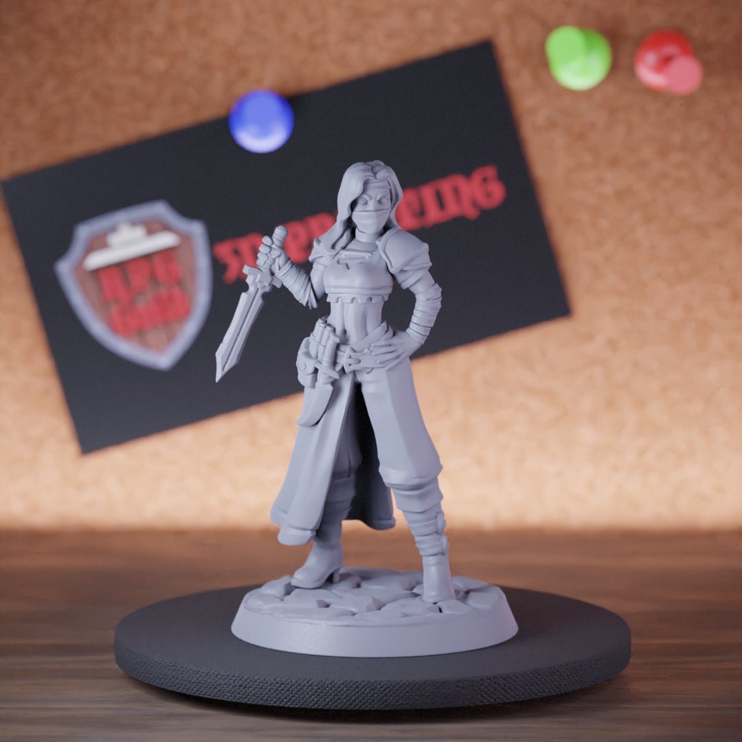 Female Bandit Miniature Bandit Mini Dungeons and Dragons Mini RPG ...