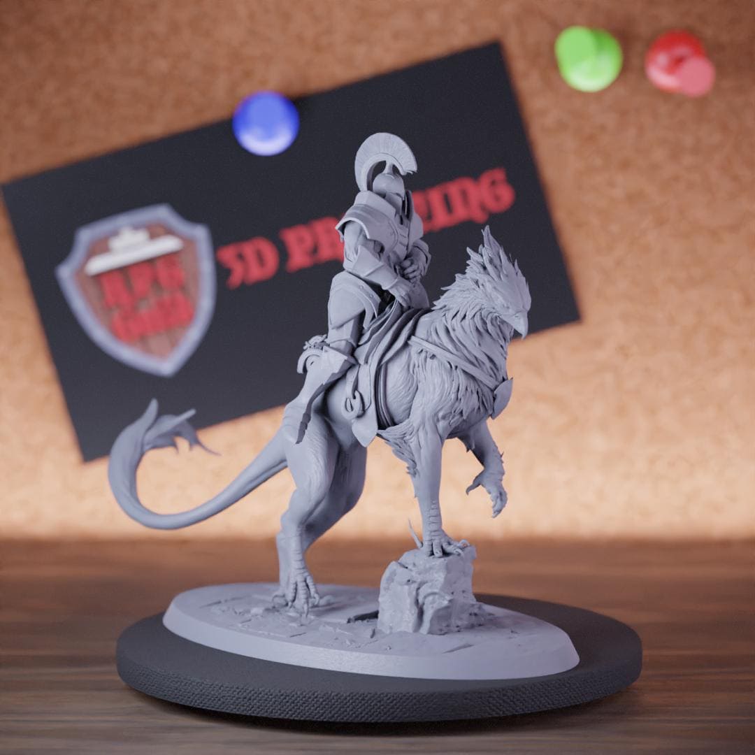 Gryph Rider Miniature Paladin Warrior Mini Dungeons and Dragons Mini ...
