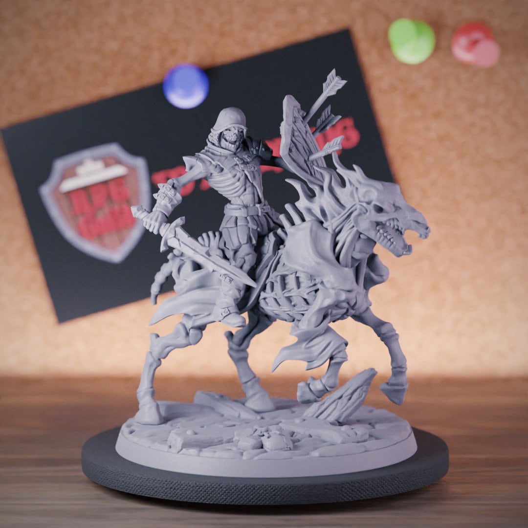 Knight Rider on Skeleton Warhorse Miniature Mini Dungeons and Dragons ...