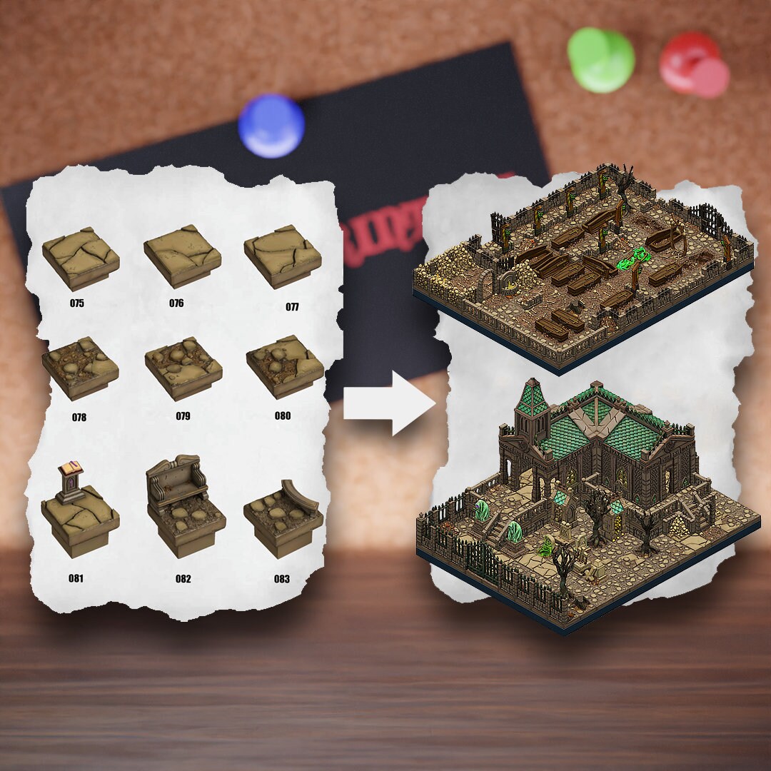 Modular Graveyard Terrain Tiles Cemetery Necropolis Blocks Crypt ...