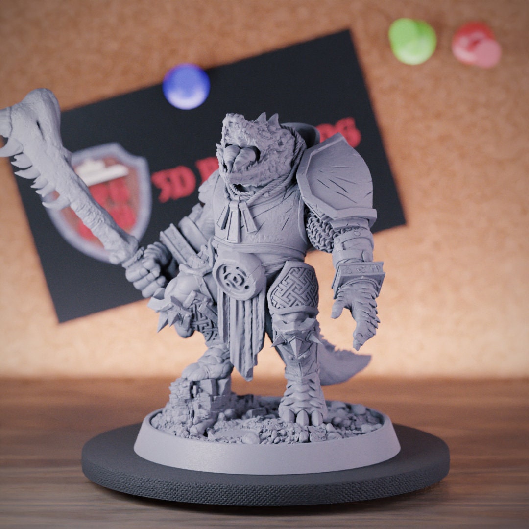 Sobek Crocodilian Miniature Barbarian Mini Dungeons and Dragons Mini ...