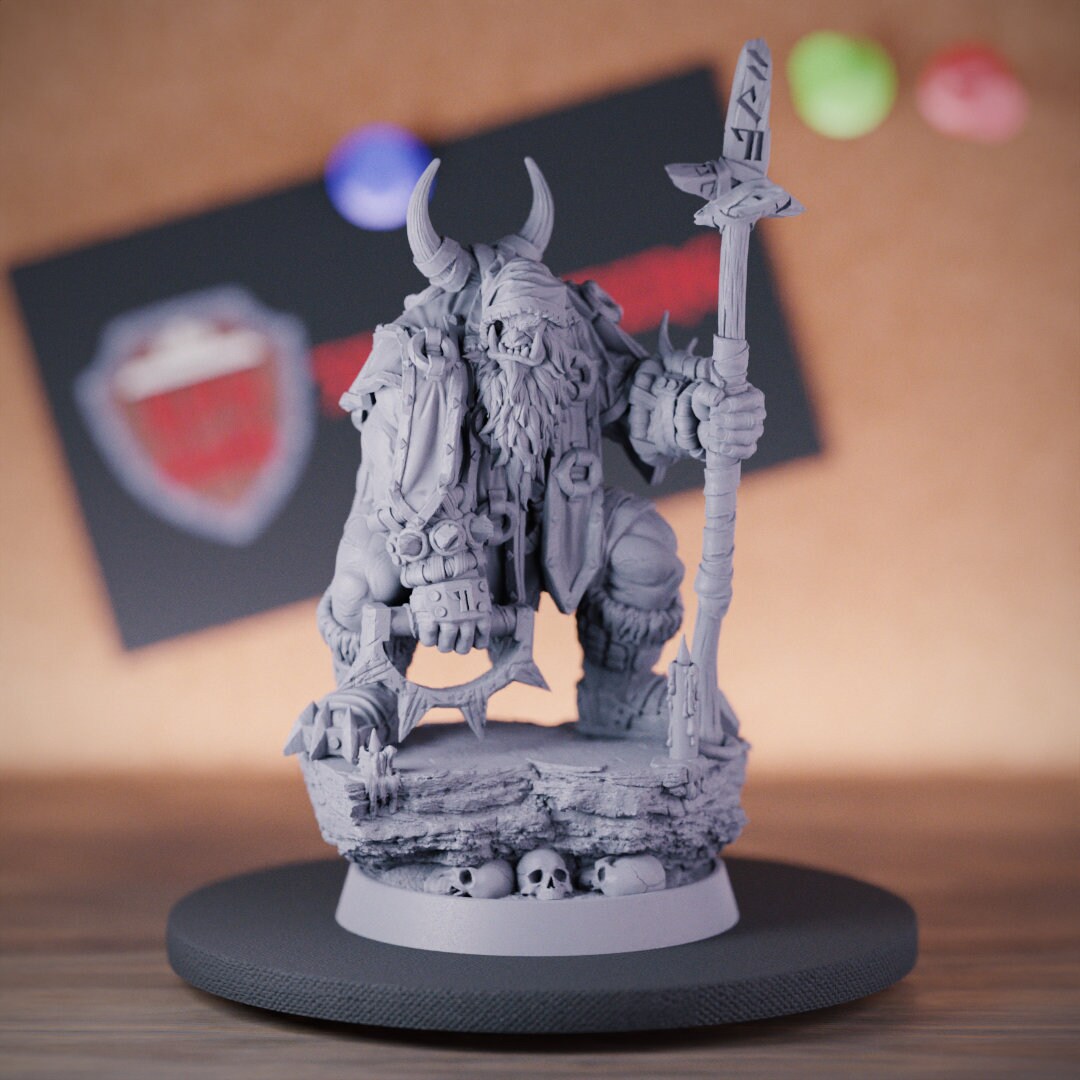 Orc Warlock Miniature Shaman Mini Dungeons and Dragons Mini RPG ...