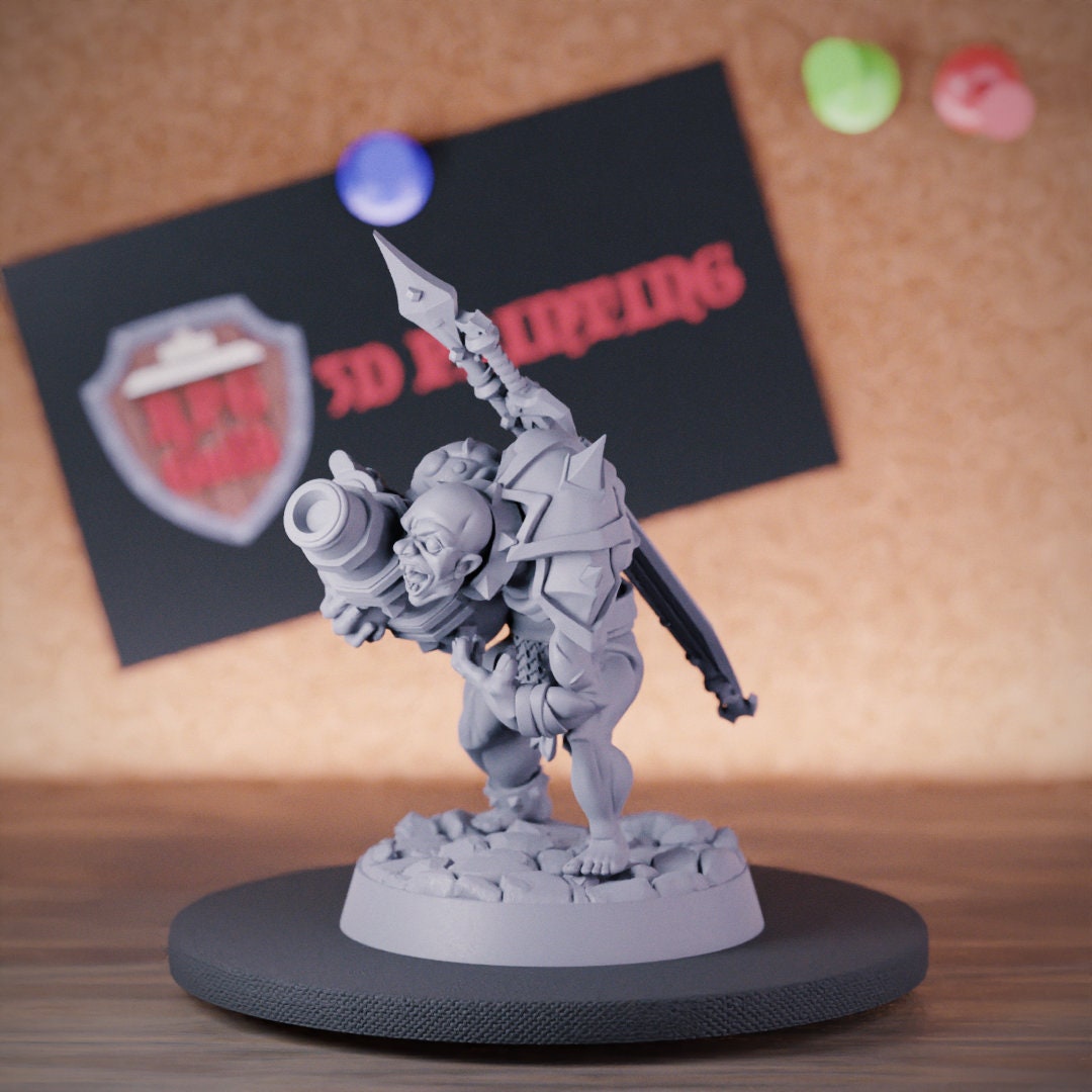 Savage Cannoneer Miniature Human Artificer Dungeons and Dragons Mini ...