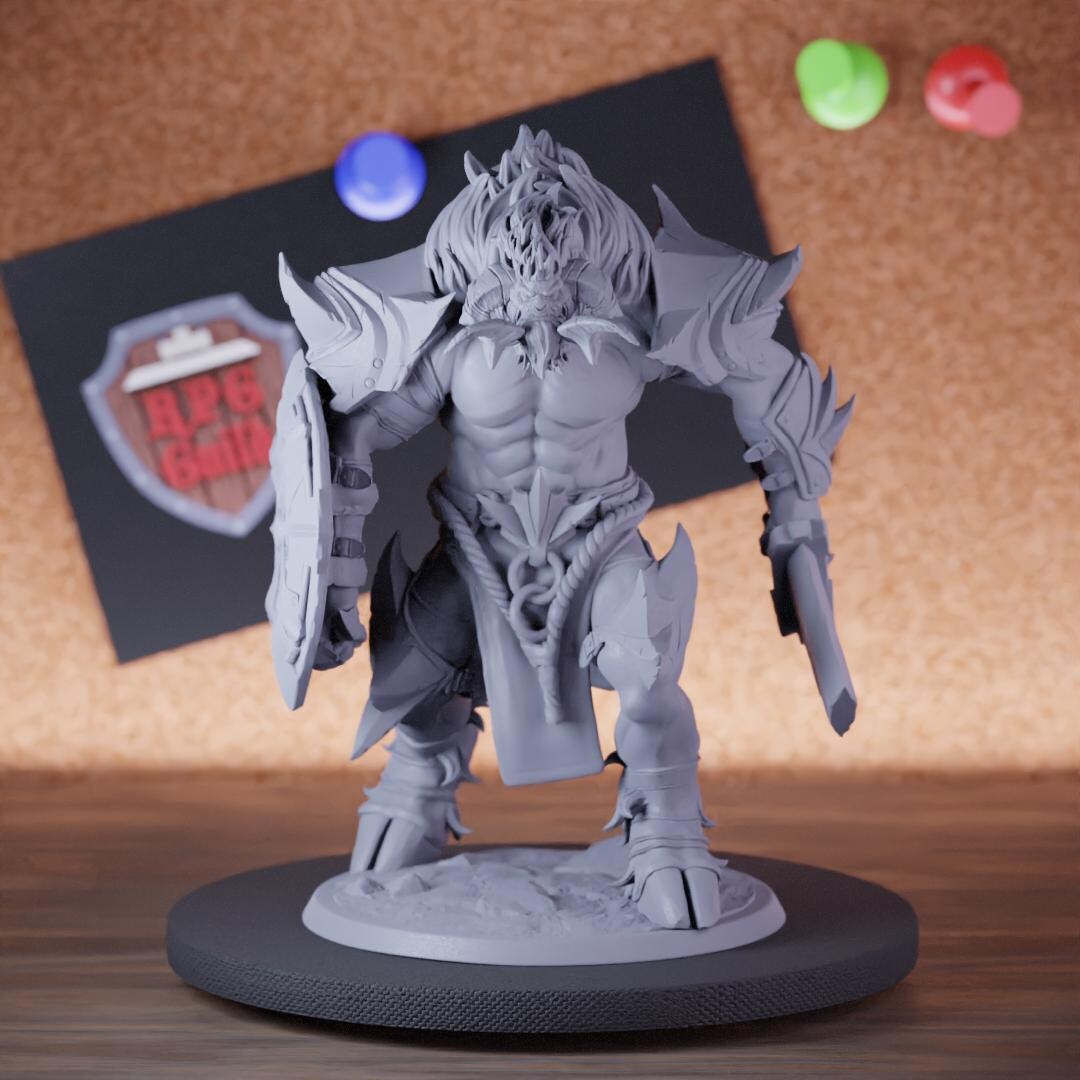 Minotaur Warrior Miniature Guard Fighter Mini Dungeons and Dragons Mini ...
