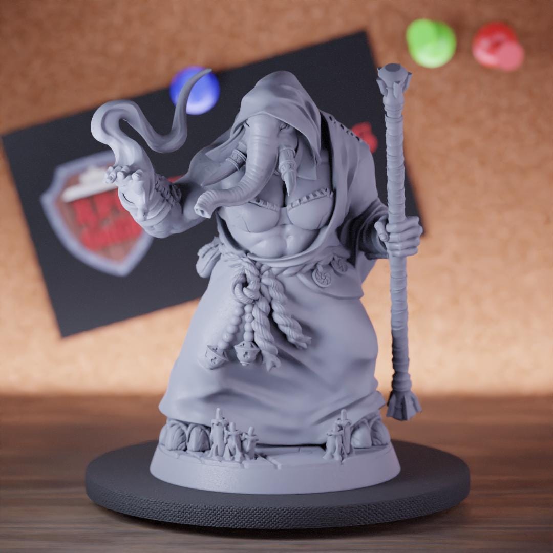 Female Loxodon Sorcerer Miniature Warlock Mini Dungeons and Dragons ...