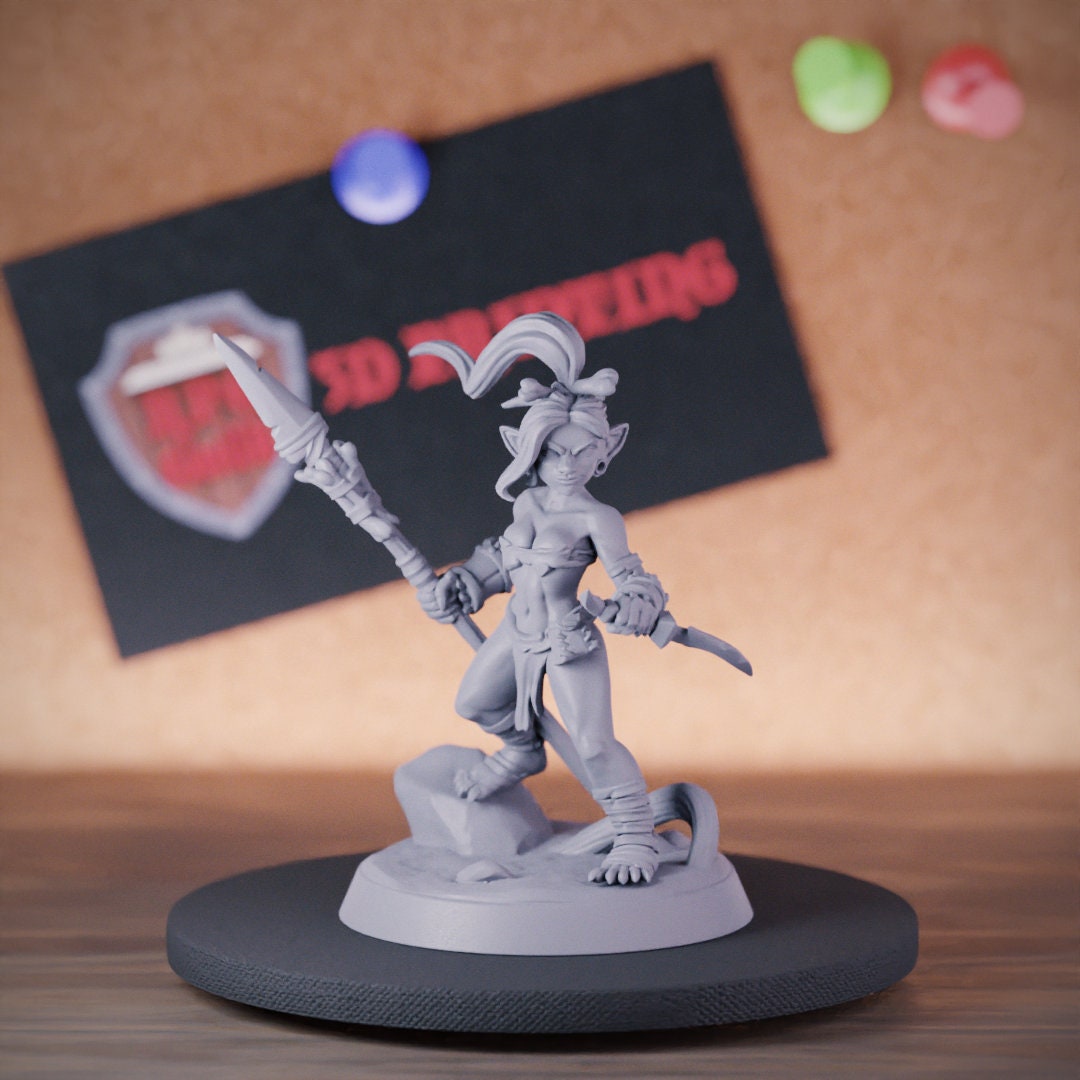 Goblin Female Fighter Miniature Dungeons and Dragons Mini RPG Tabletop ...