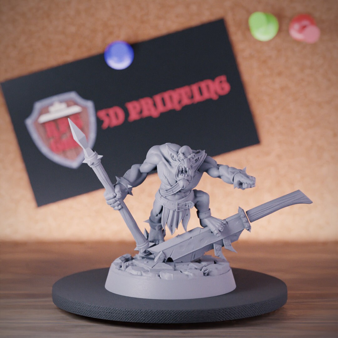 Goblin Raid Leader Miniature Orc Monster Dungeons and Dragons - Etsy