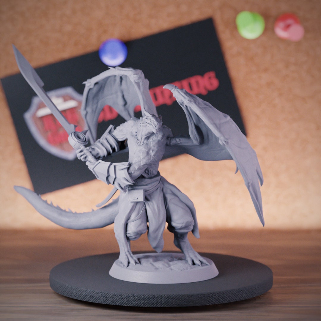 Dragonborn of Tiamat Fighter Miniature Monster Mini Dungeons - Etsy