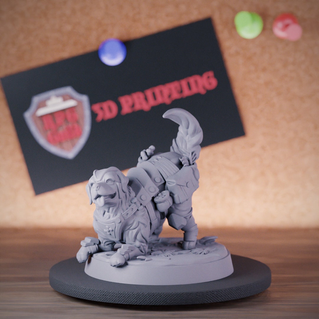 Golden Retriever Warrior Companion Miniature Cute Dungeons and Dragons ...