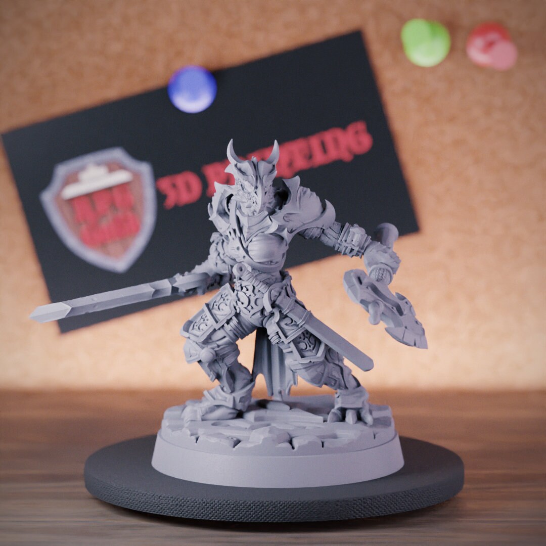 Female Dragonborn Berserker Miniature Barbarian Dungeons and Dragons ...
