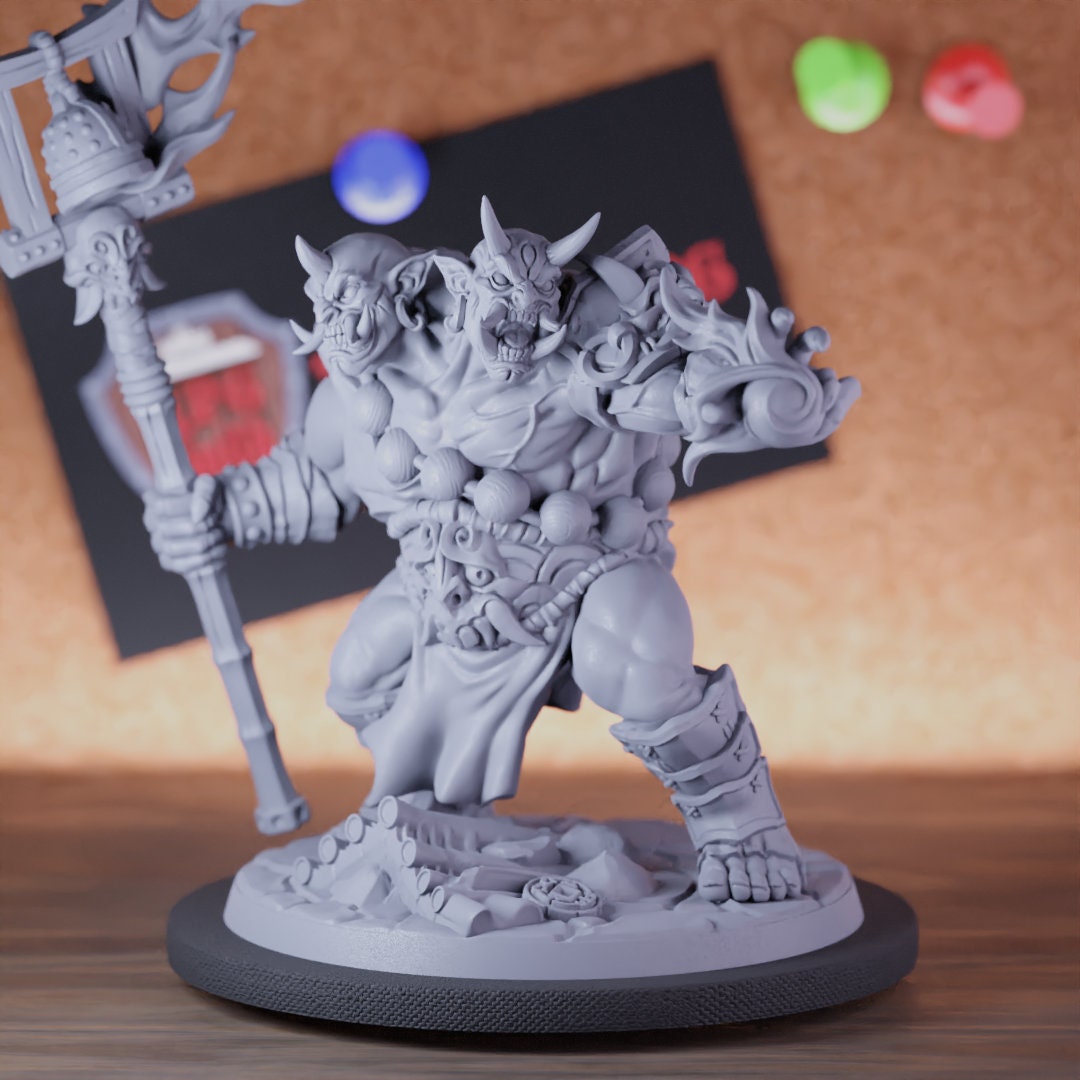Ogre Ettin Mage Oni Miniature Fiend Monster Mini Dungeons and Dragons ...