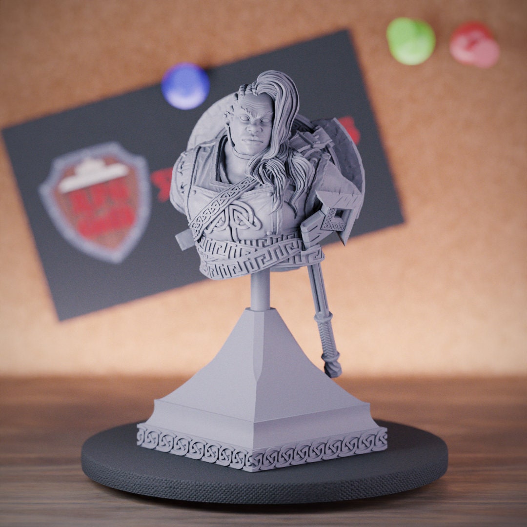 Barbarian Female Bust for Painting and Collecting | DB | Resin Printed ...
