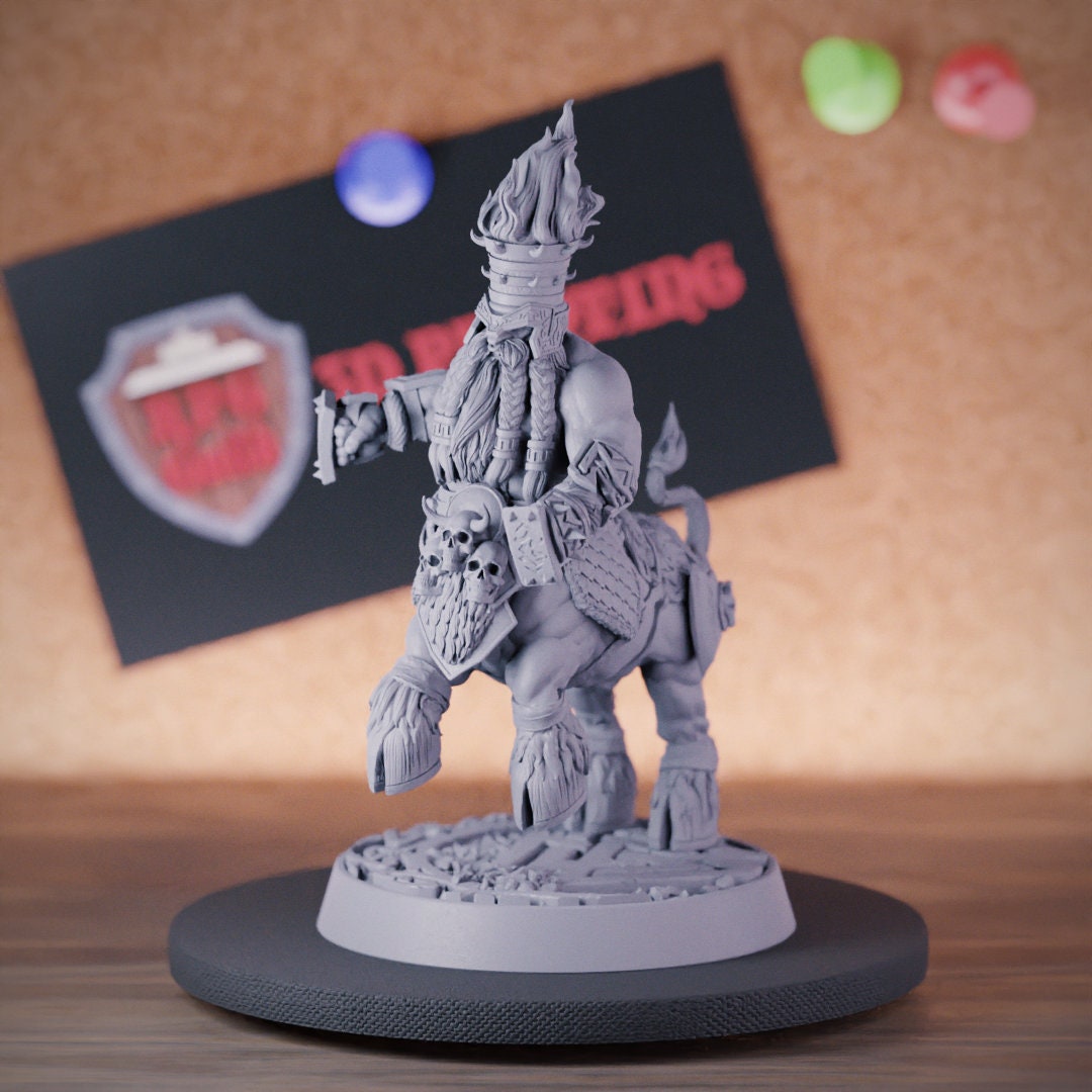 Centaur Dwarf Miniature Fire Monster Dungeons and Dragons Mini RPG ...