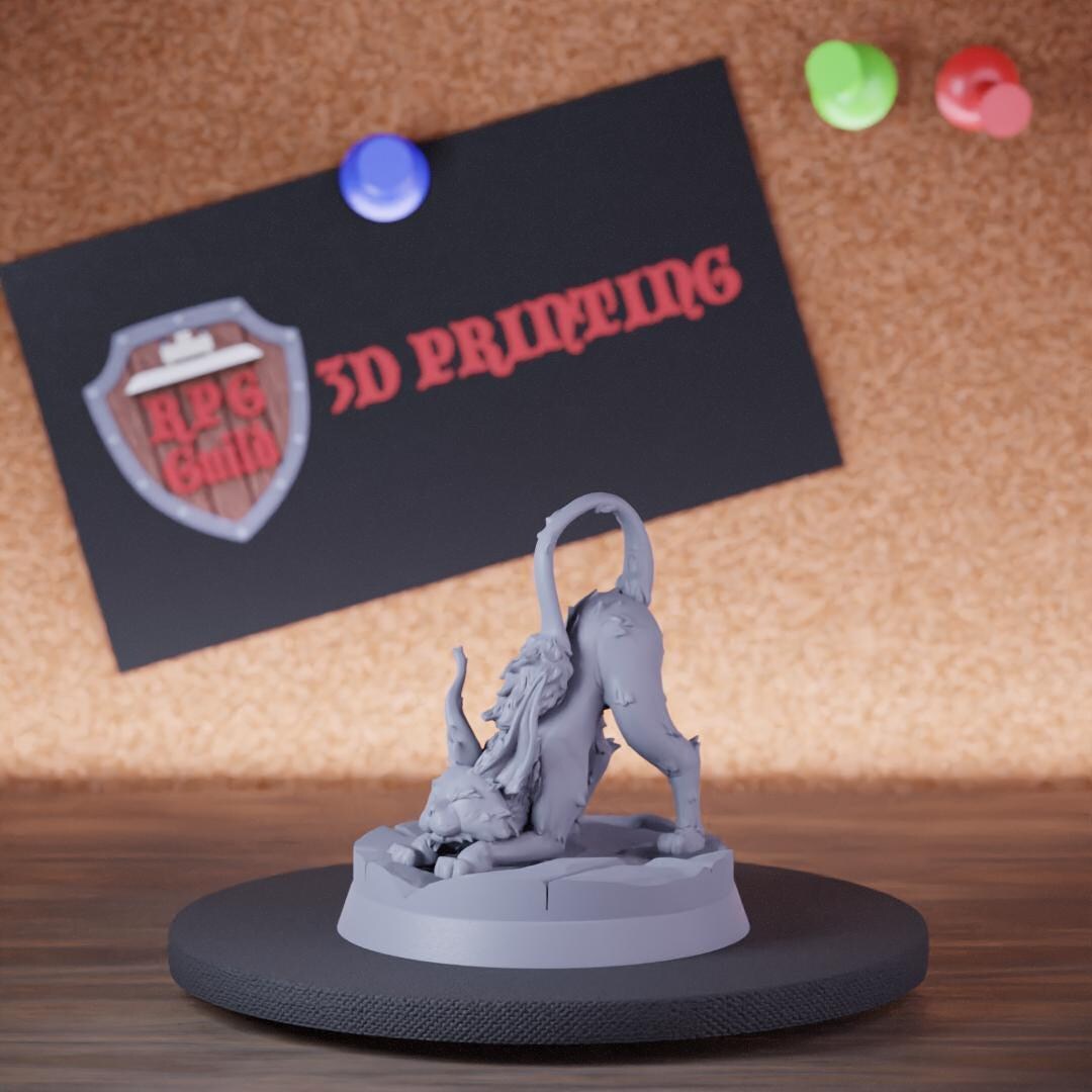 Kneazle Monster Companion Miniature | 28mm-38mm | Resin 3D Printed D&D ...