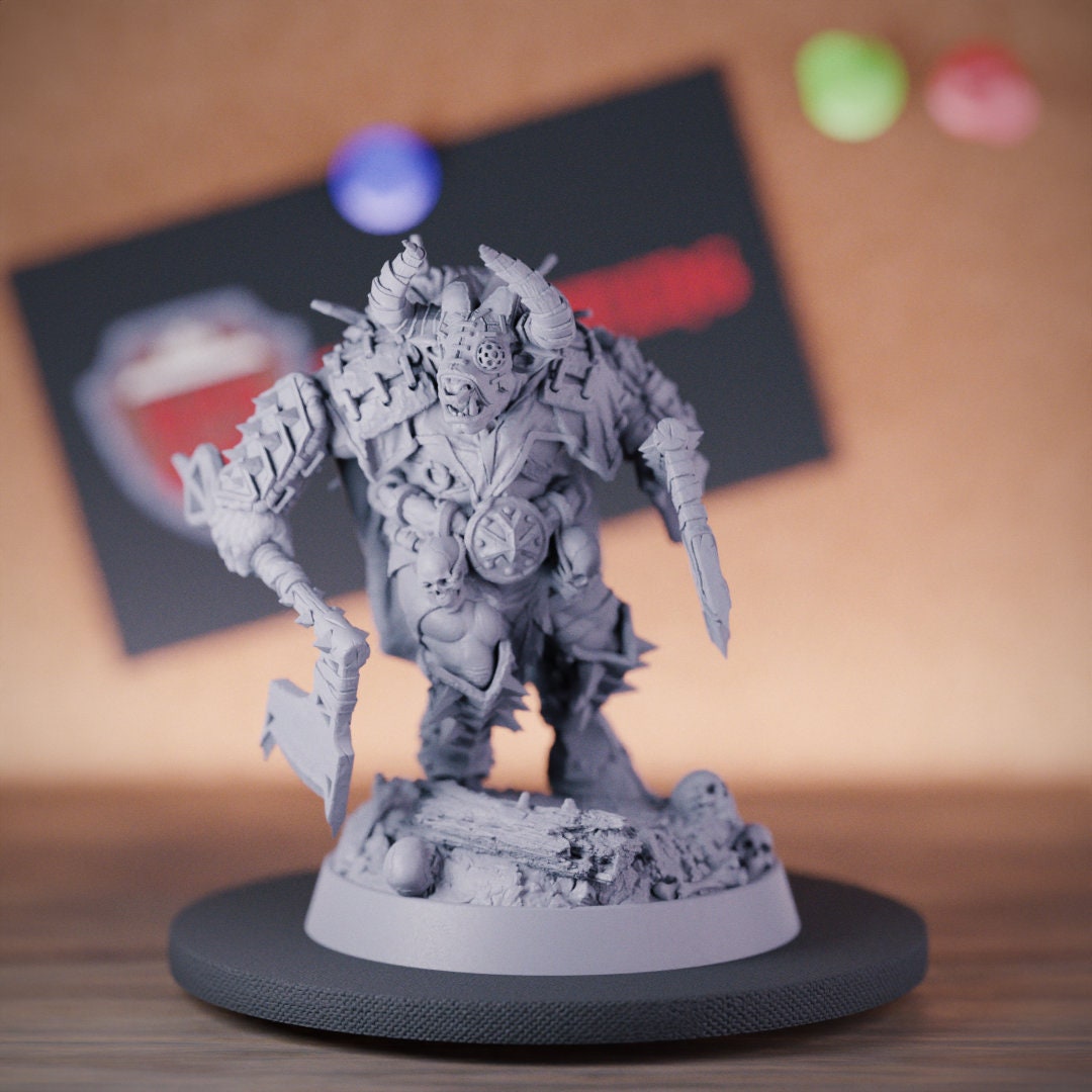 Tauren Axe Wielder Miniature Dungeons and Dragons Mini RPG Tabletop ...