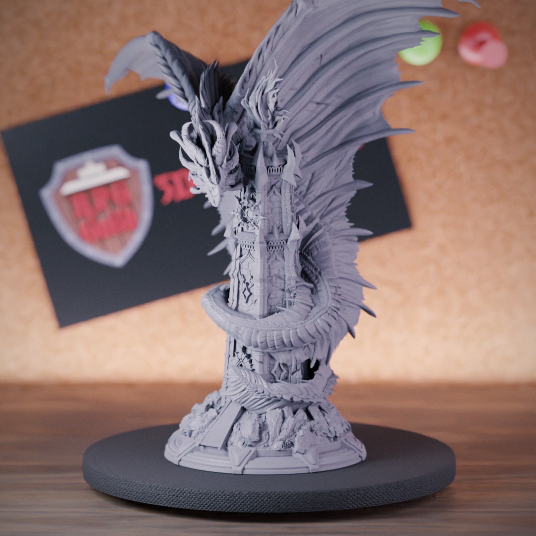Small Mana Wyrm Miniature | 28mm 32mm 38mm 75mm | Resin 3D Printed Dnd ...
