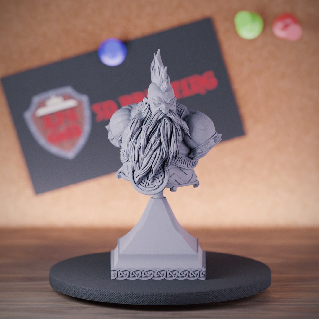 Dwarf Flint Bust for Painting and Collecting | DB | Resin Printed ...