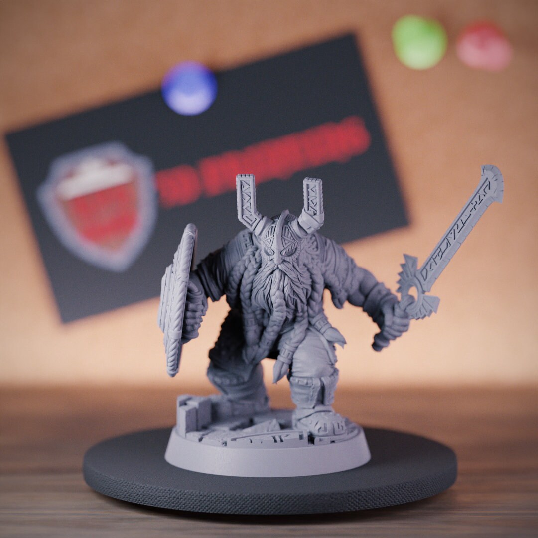 Dwarf With Sword Miniature Fighter Mini Dungeons and Dragons Mini RPG ...