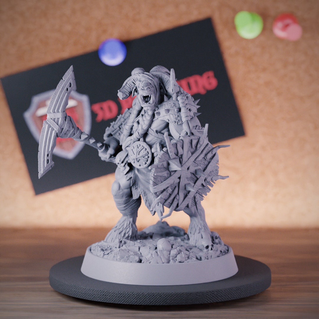 Beast Minotaur Champion Miniature Tauren Dungeons and Dragons Mini RPG ...