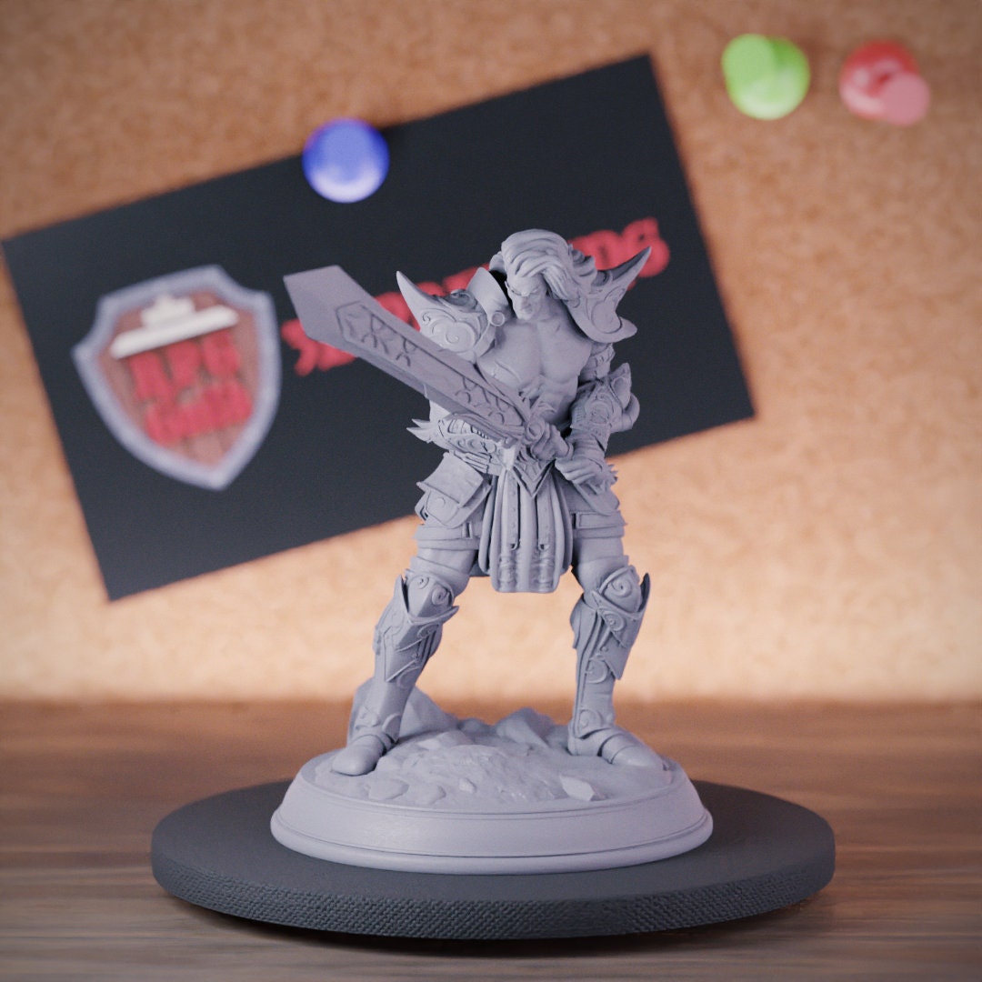 Human Barbarian Miniature Fighter Dungeons and Dragons Mini RPG ...