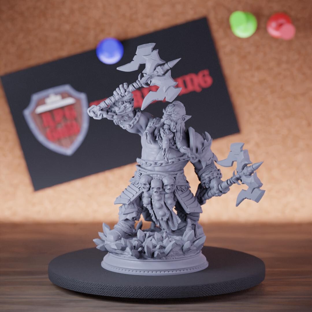 Dwarf Cultist Miniature Axe Fighter Mini Dungeons and Dragons Mini RPG ...