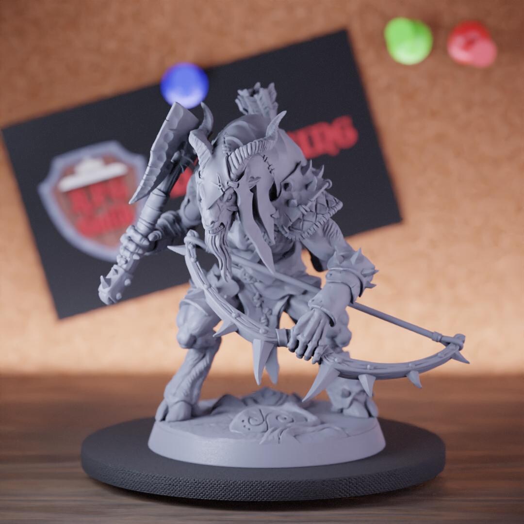 Gabor Archer Miniature Goatfolk Warrior Mini Dungeons and Dragons RPG ...