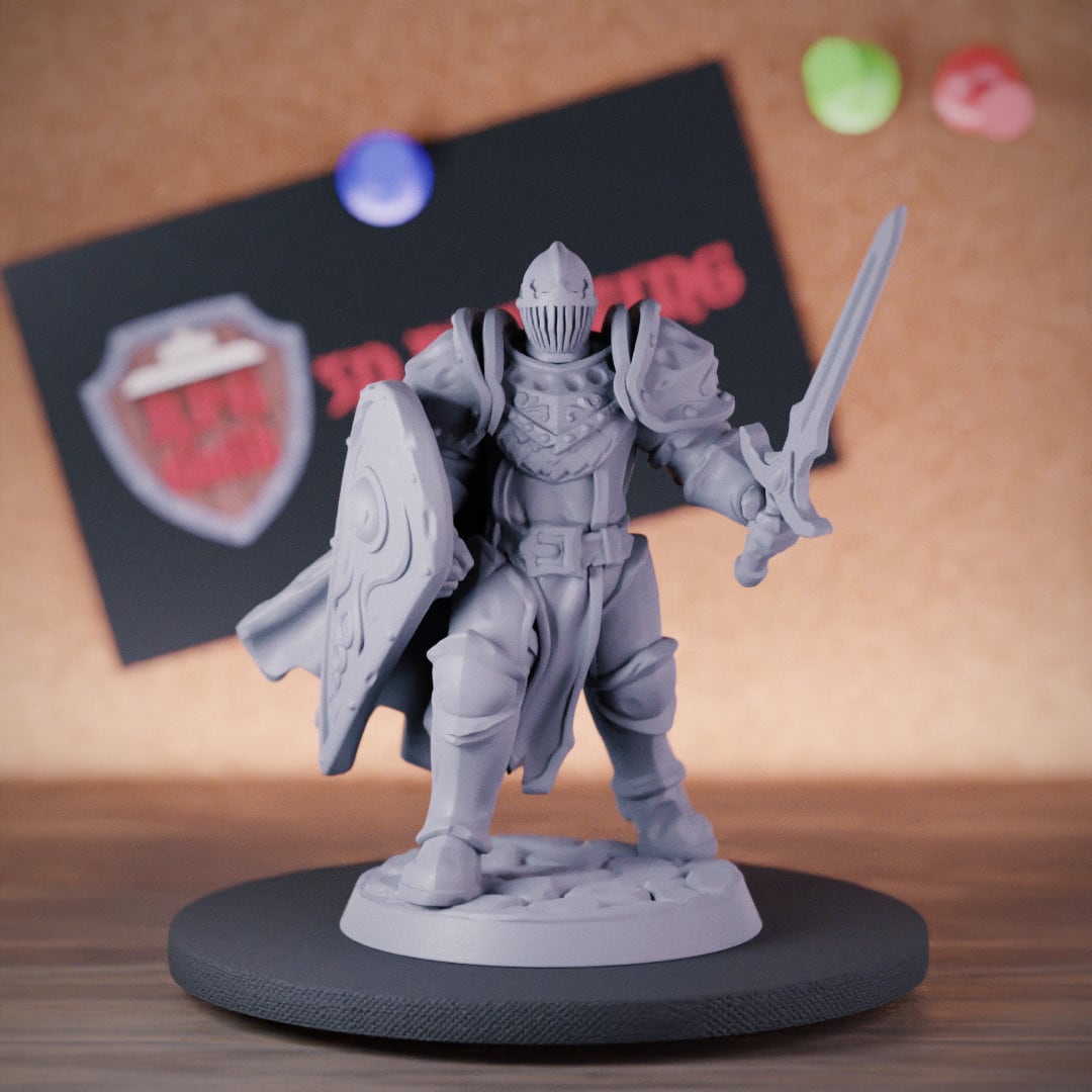 Knight Guard Miniature Human Knight Dungeons and Dragons Mini RPG ...