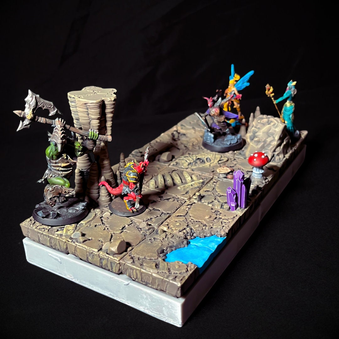 Dnd Terrain Starter Set Dungeon Painted Modular Cave Grid Tiles ...