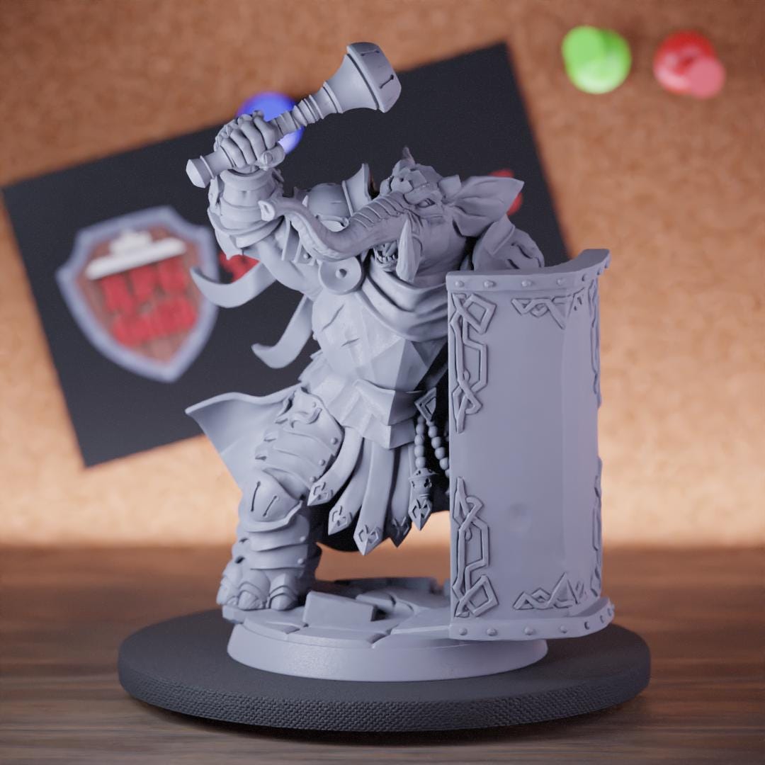 Loxodon Defender Miniature Guardian Mini Dungeons and Dragons Mini RPG ...