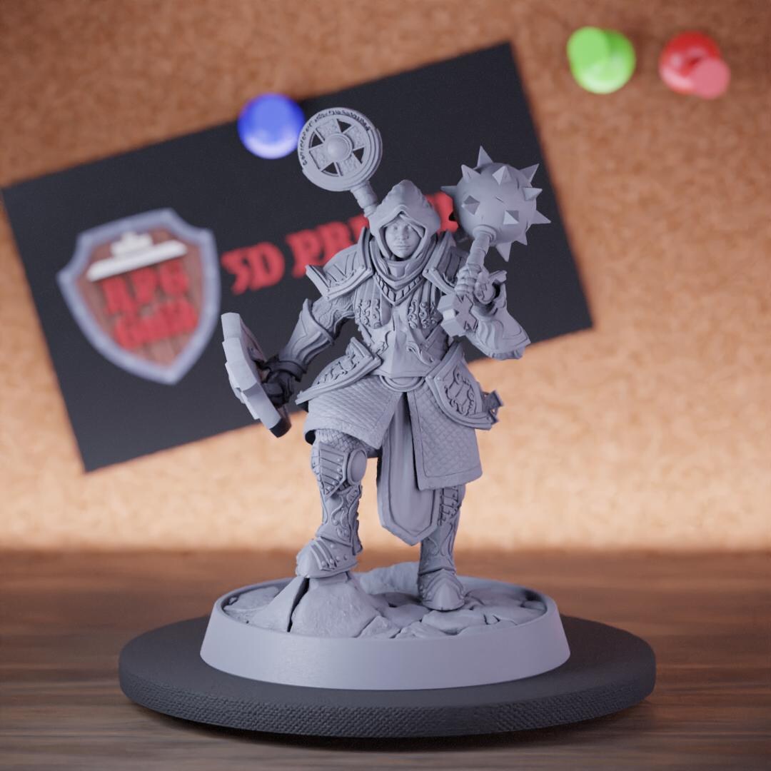Female Cleric Miniature Paladin Warrior Mini Dungeons and Dragons RPG ...