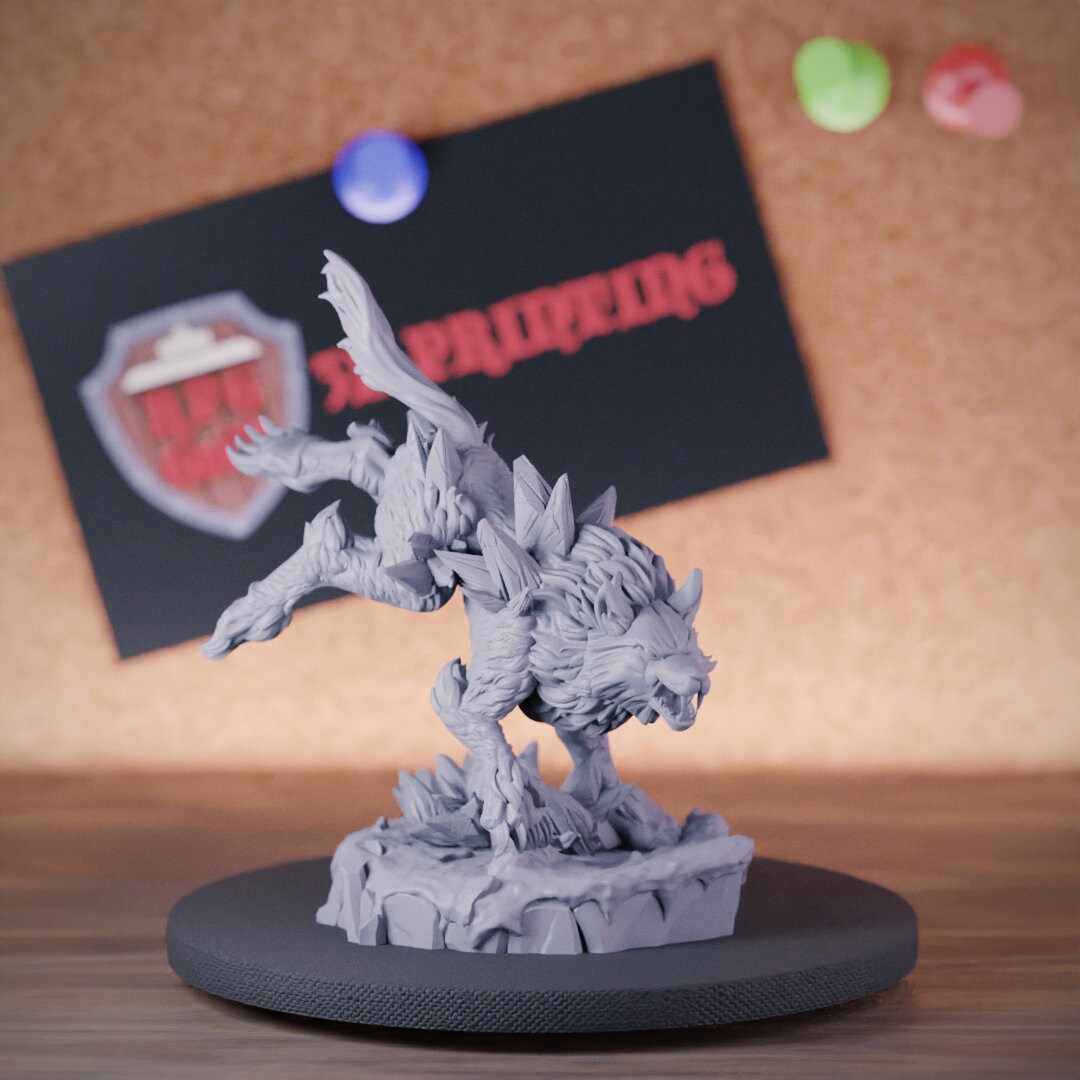 Snowy Wolf Beast Miniature Monster Dungeons and Dragons Mini RPG ...