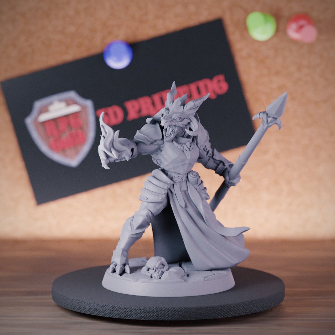 Dragonborn Warlock Hero Miniature Hexblade Mini Dungeons and Dragons ...