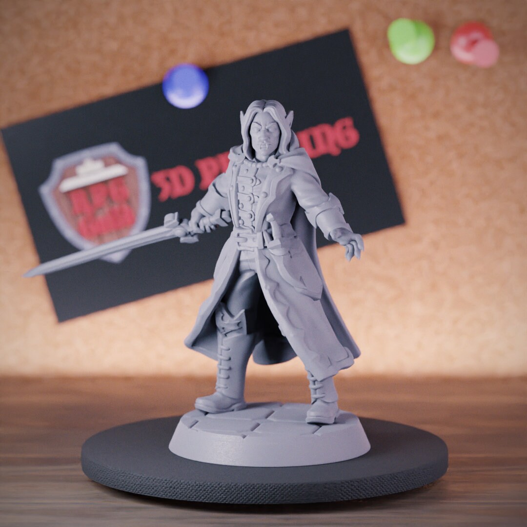Vampire Swordsman Miniature Aristocrat Dungeons and Dragons Mini RPG ...