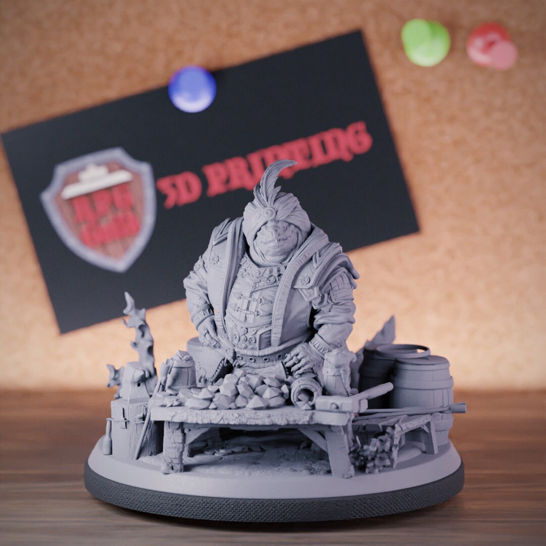 Dragonborn Merchant Miniature Traveler NPC Mini Dungeons and Dragons ...