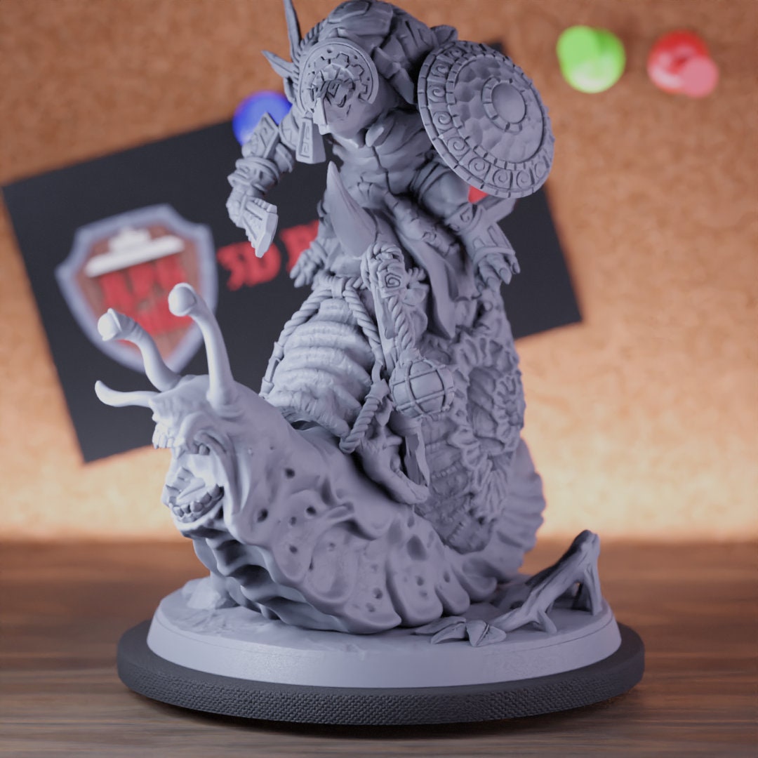 Tortle Snail Rider Miniature Beast Monster Dungeons and Dragons Mini ...