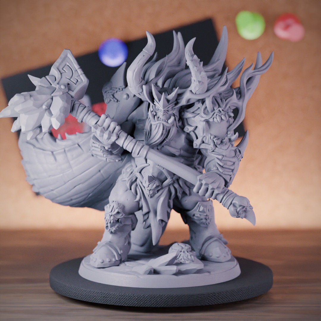 Orc Boss Miniature Giant Warrior Dungeons and Dragons Mini RPG Tabletop ...