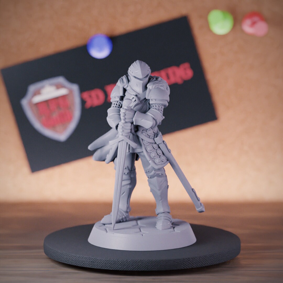 Knight Guardian Miniature Dungeons and Dragons Mini RPG Tabletop ...